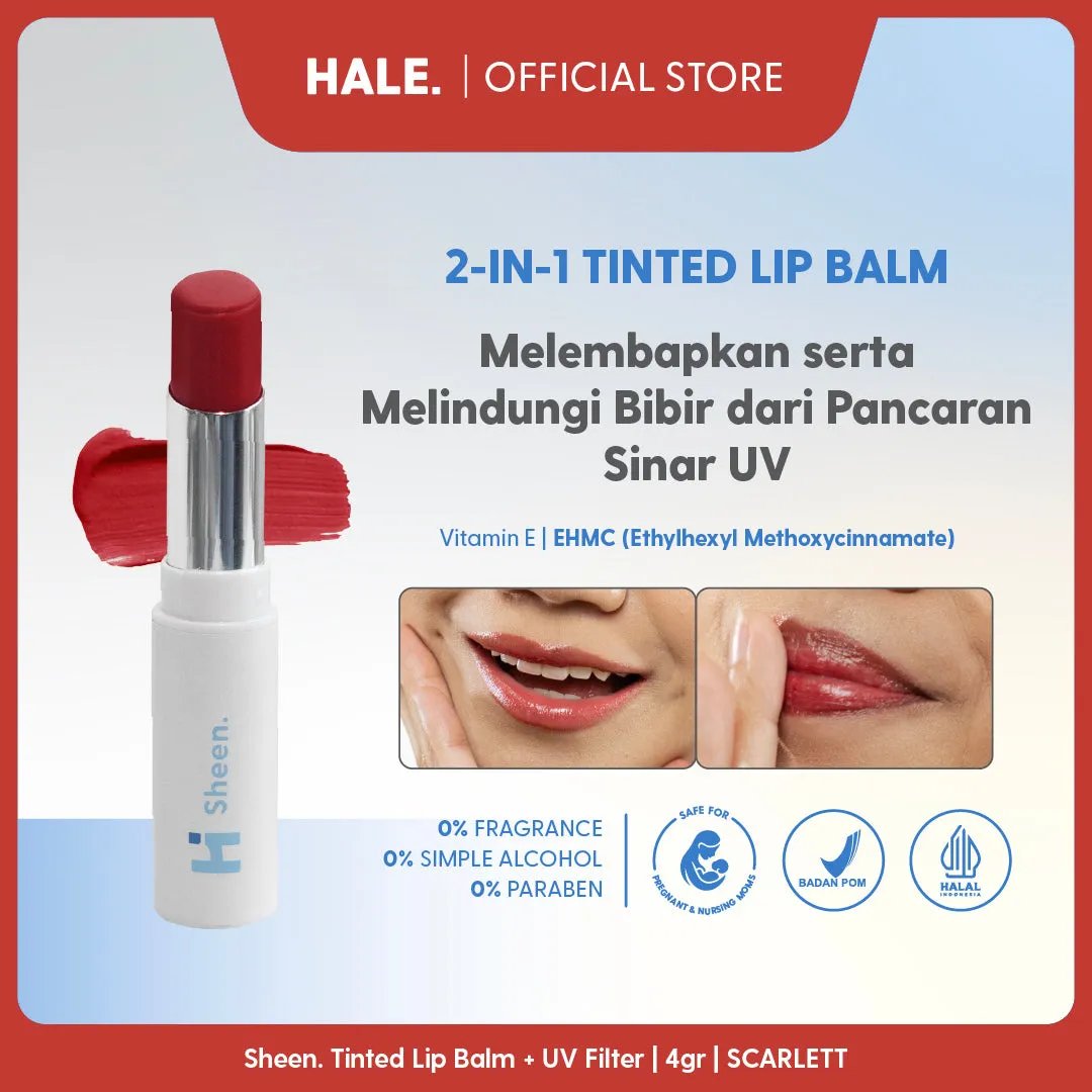 HALE Sheen Lip Balm SCARLETT - Tinted + UV Filter – HALE.
