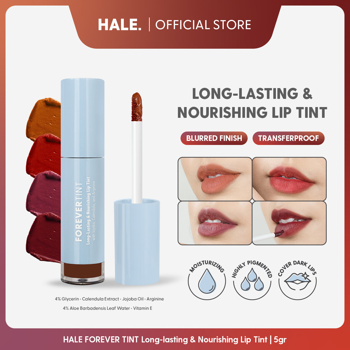 HALE Forever Tint - Lip Tint Tahan Lama & Transferproof – HALE.